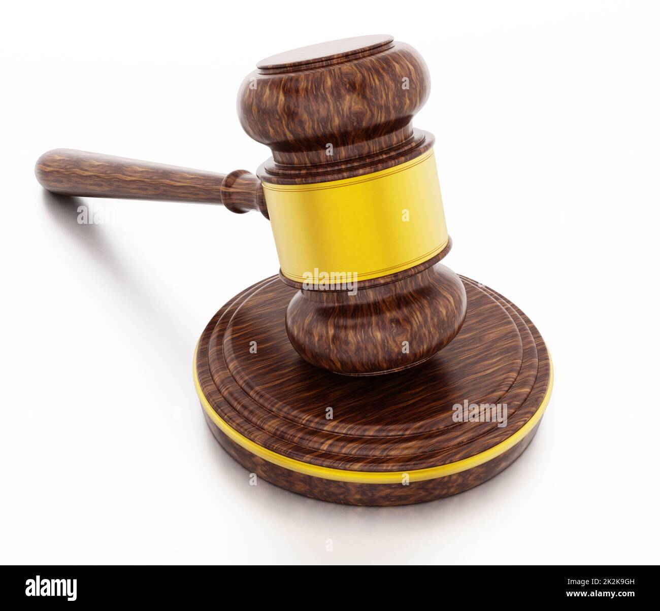 Judge gavel isolated on white background. 3D illustration Stock Photo ...