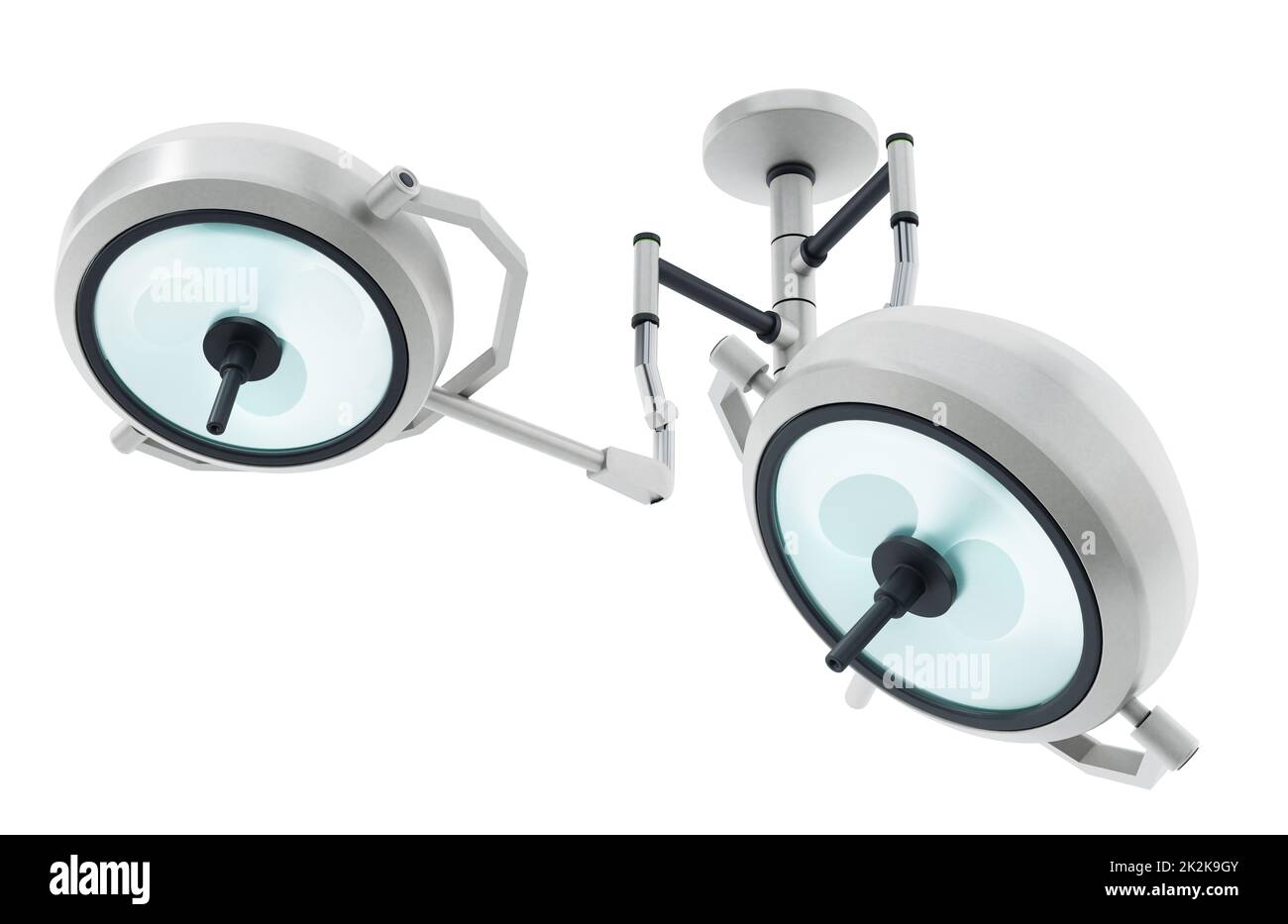 Operating lights isolated on white background. 3D illustration Stock ...