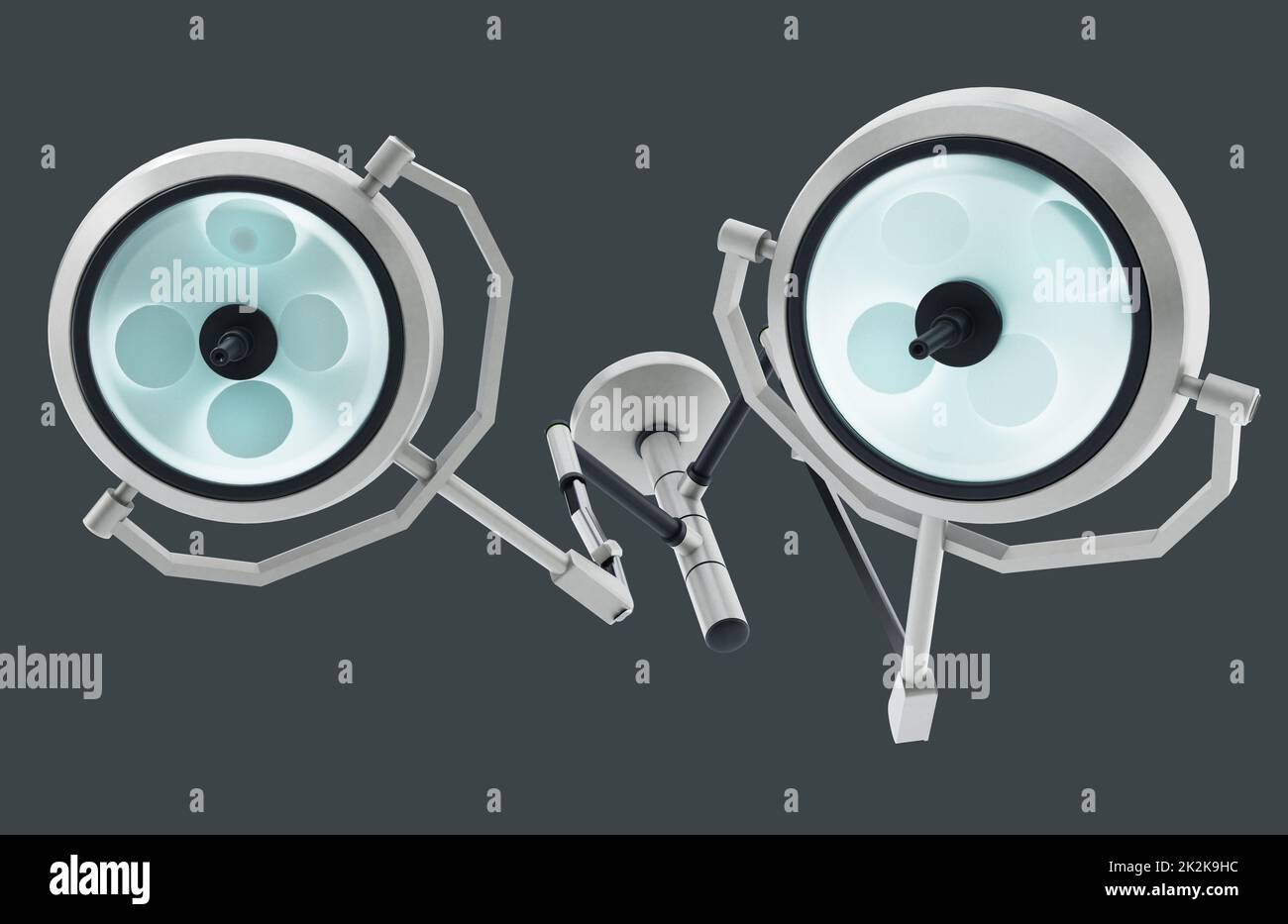 Operating lights isolated on gray background. 3D illustration Stock ...