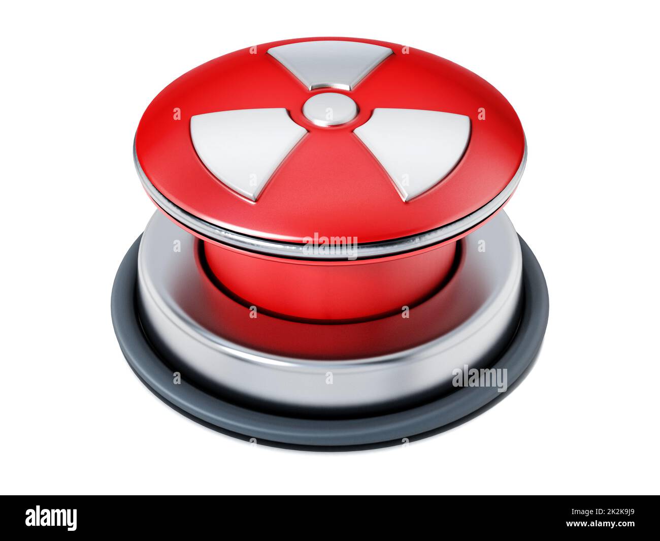 Nuclear launch button isolated on white background. 3D illustration ...