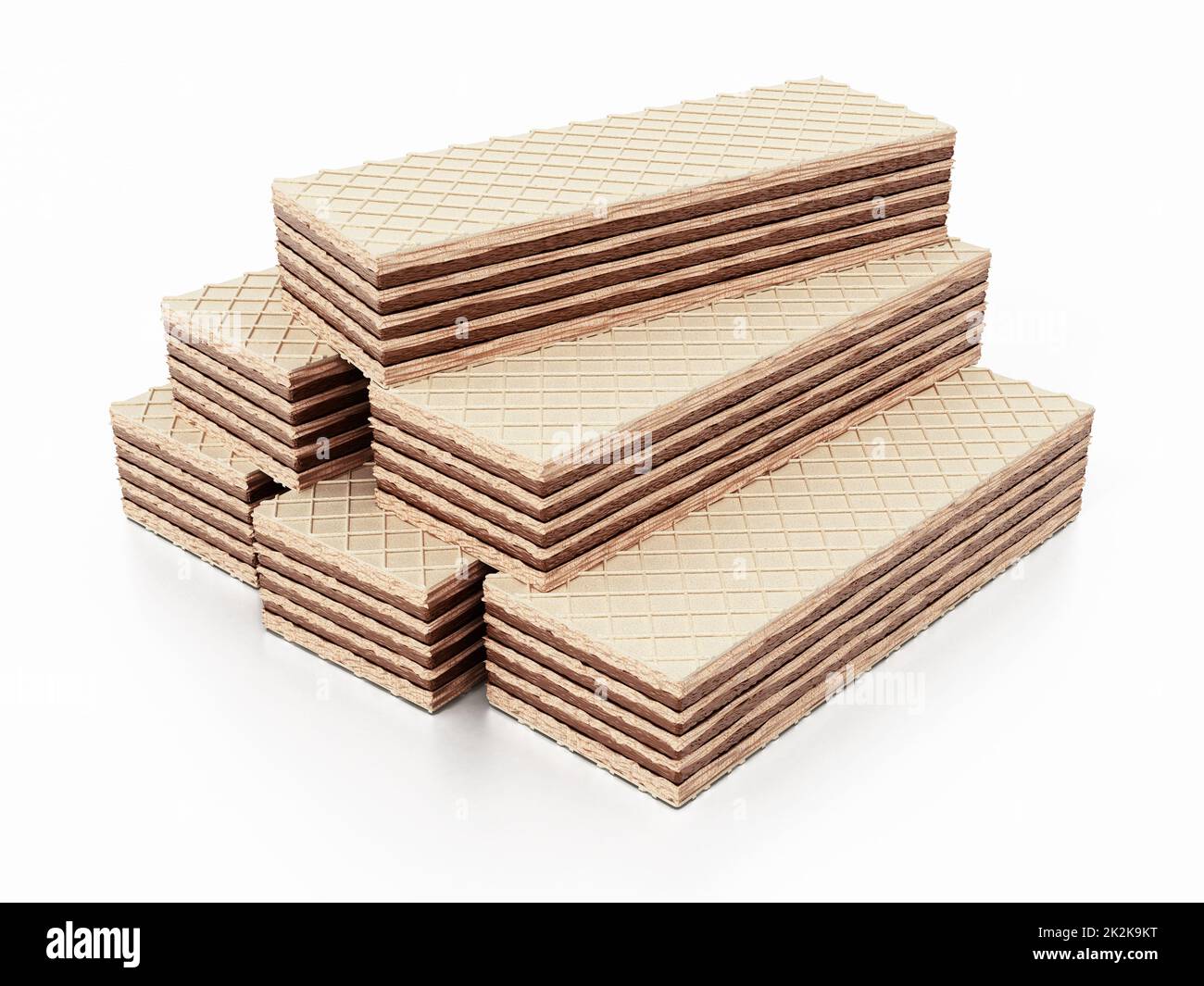 Chocolate wafers isolated on white background. 3D illustration Stock ...
