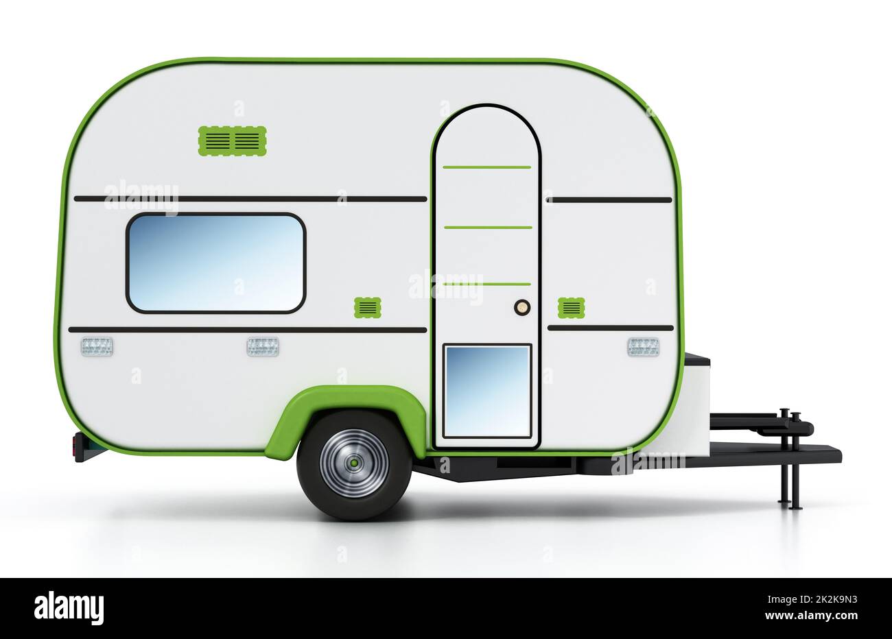 Caravan isolated on white background. 3D illustration Stock Photo - Alamy