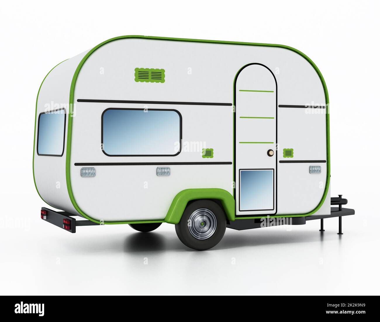 Caravan isolated on white background. 3D illustration Stock Photo - Alamy