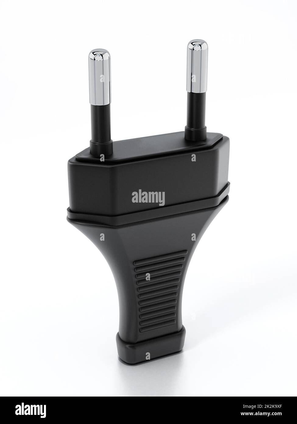 Type C Europe electric plug isolated on white background. 3D ...