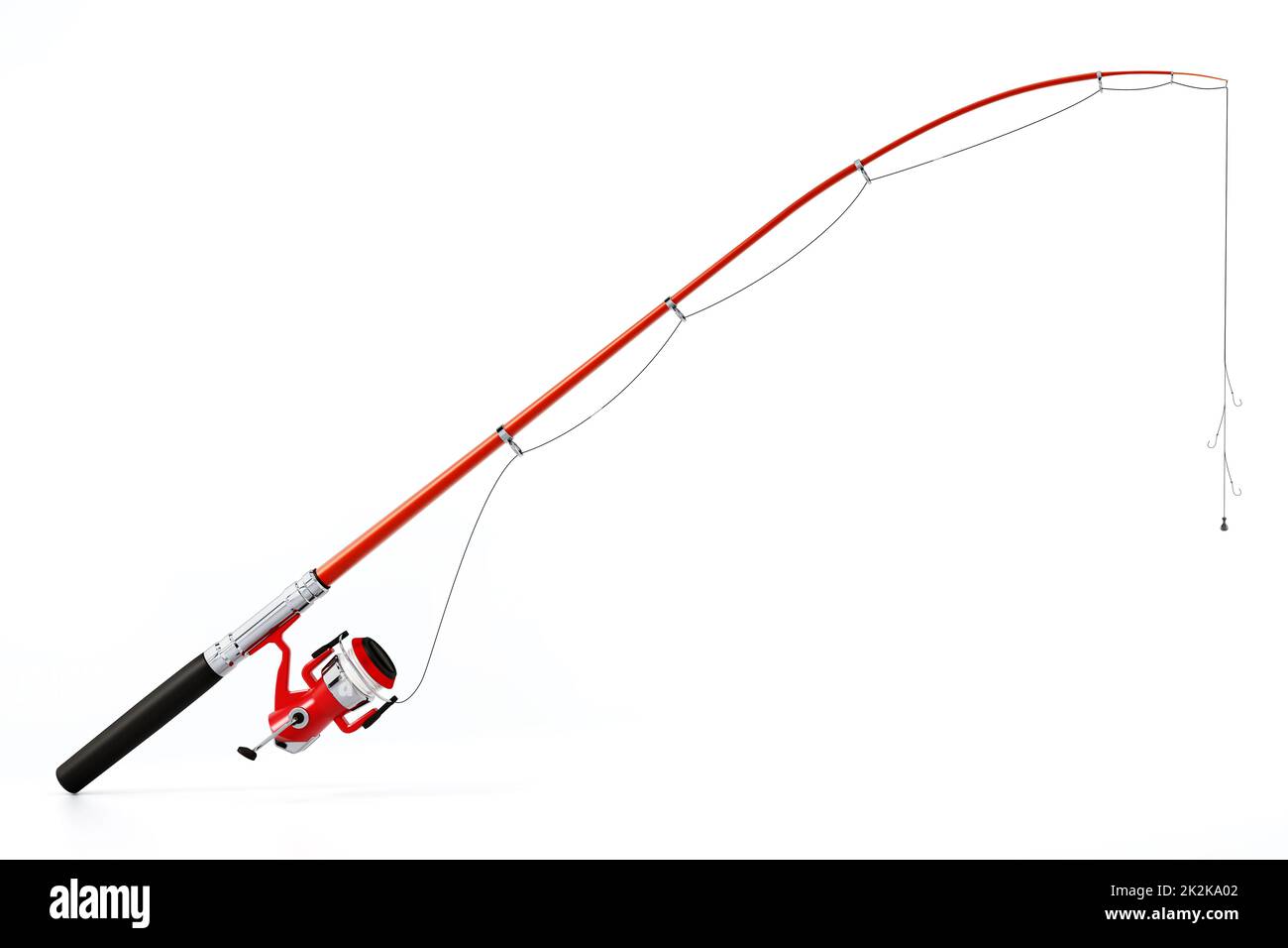 Fishing rod isolated on white background. 3D illustration Stock Photo ...