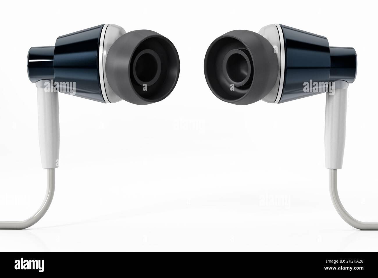 Generic modern earphones isolated on white background Stock Photo - Alamy