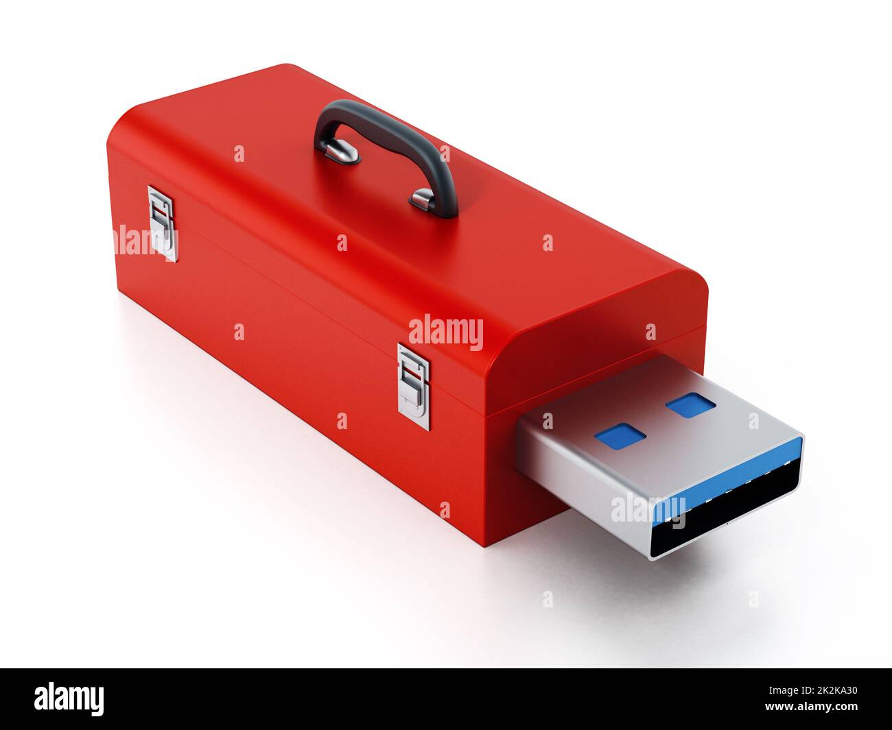 Red toolbox with usb 3.0 plug. 3D illustration Stock Photo - Alamy