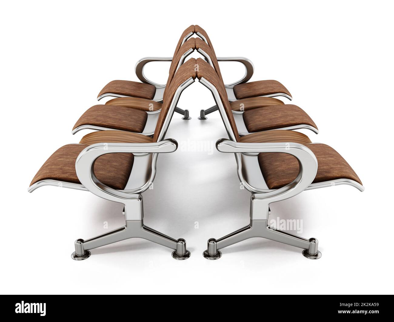 Airport seats isolated on white background. 3D illustration Stock Photo - Alamy