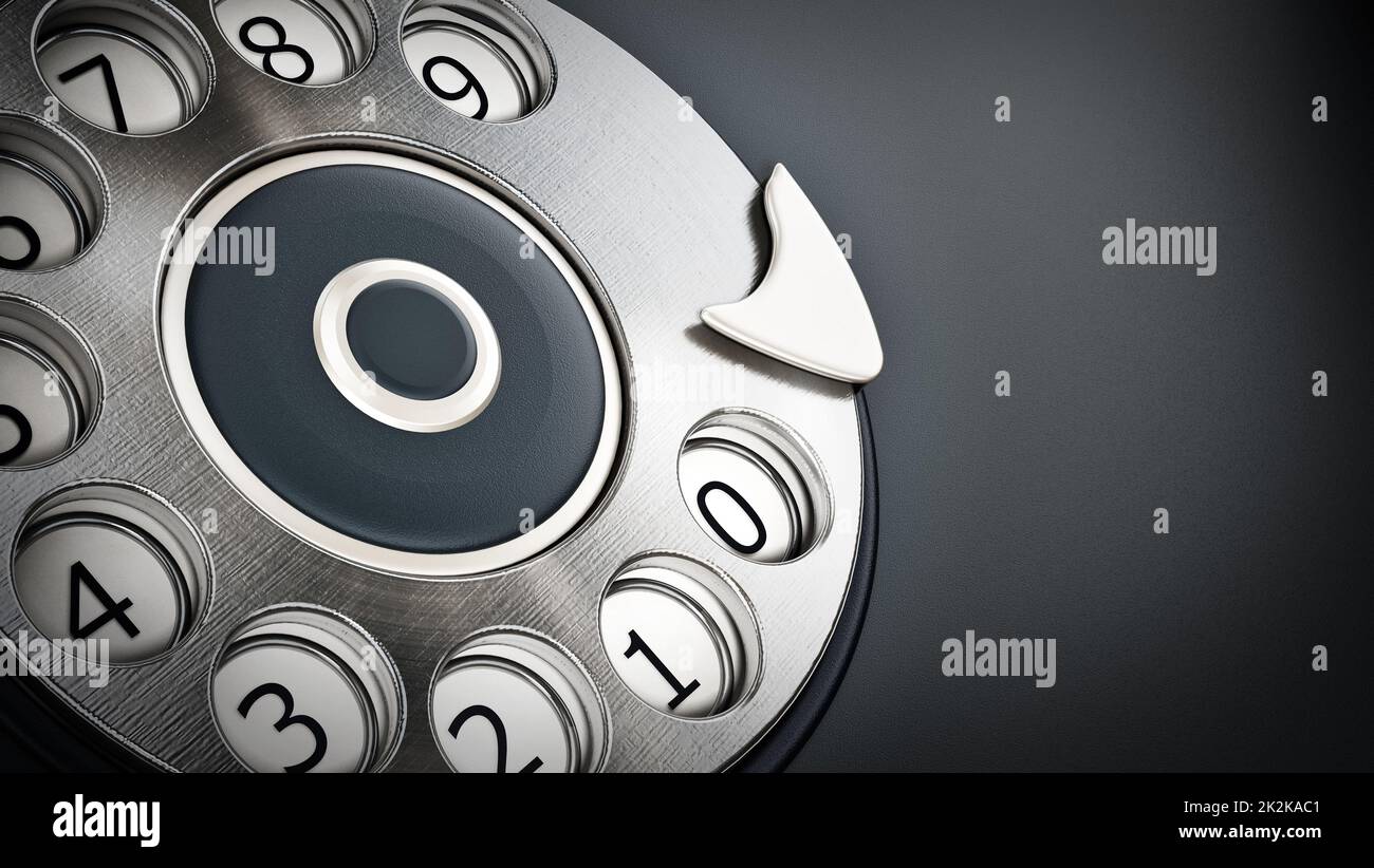 Vintage dial phone detail background. 3D illustration Stock Photo - Alamy