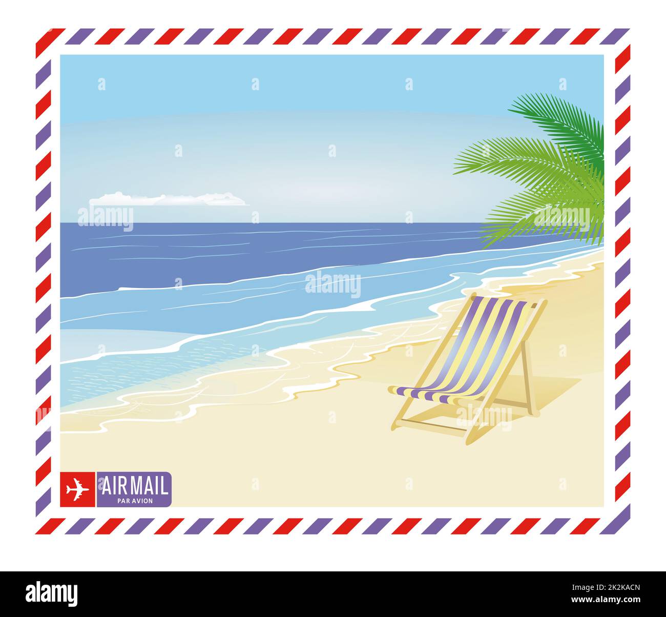 air mail from vacation illustration Stock Photo - Alamy