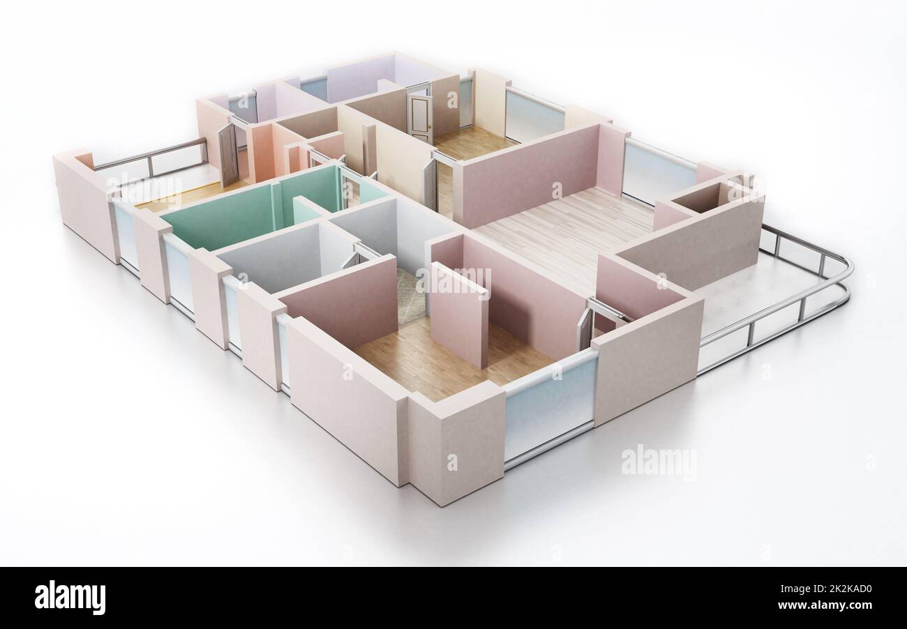 3D visualisation of a luxurious flat. 3D illustration Stock Photo - Alamy