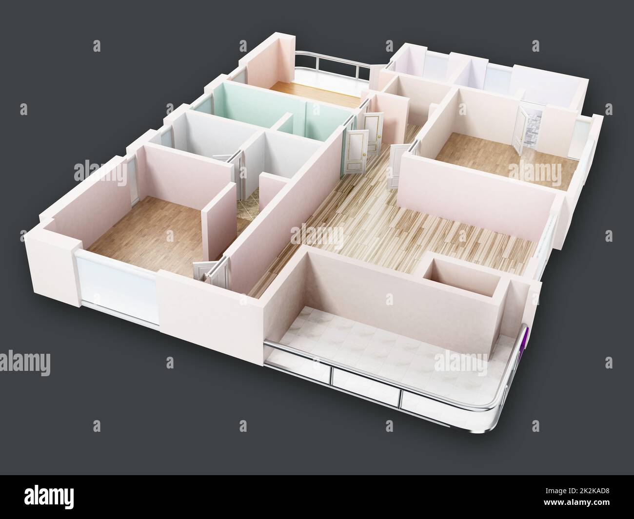 3D visualisation of a luxurious flat. 3D illustration Stock Photo - Alamy