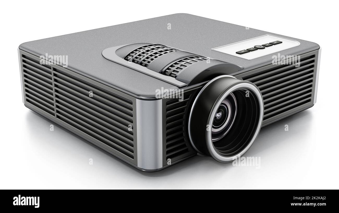 Generic projector isolated on white background. 3D illustration Stock ...