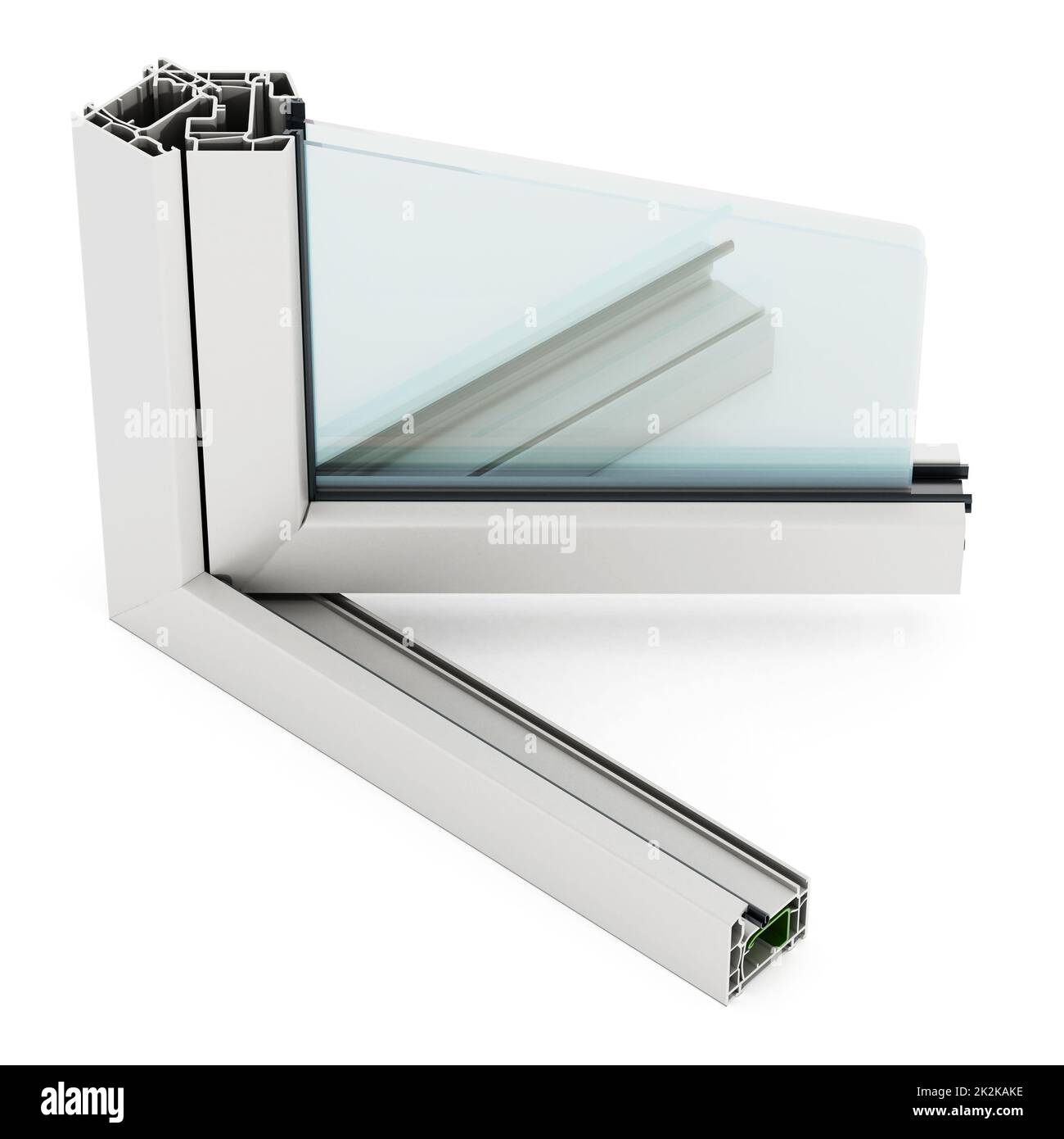 PVC window detail isolated on white background. 3D illustration Stock ...