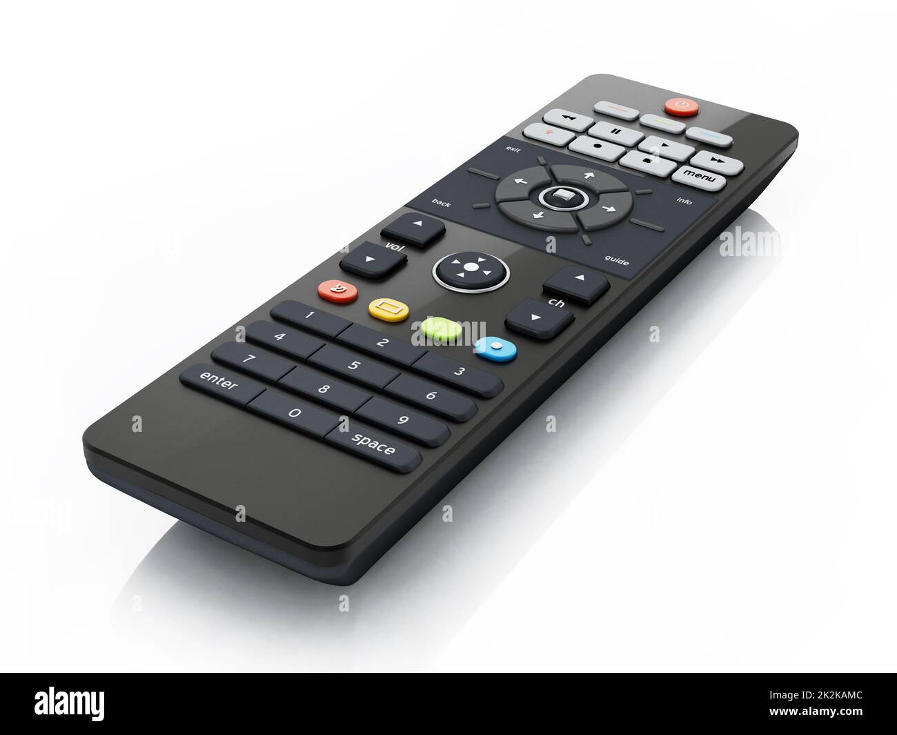 Generic remote controller isolated on white background. 3D illustration ...