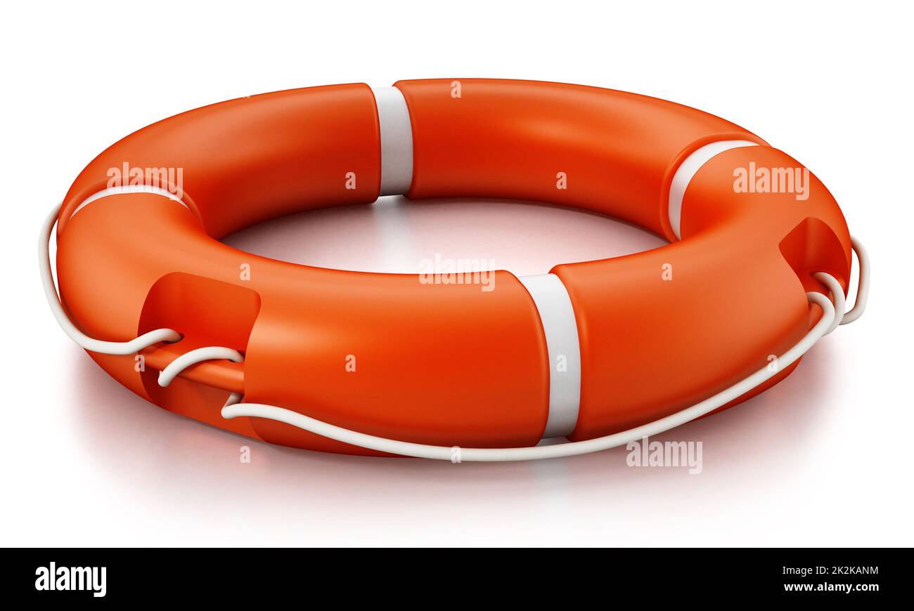 Life buoy isolated on white background. 3D illustration Stock Photo - Alamy
