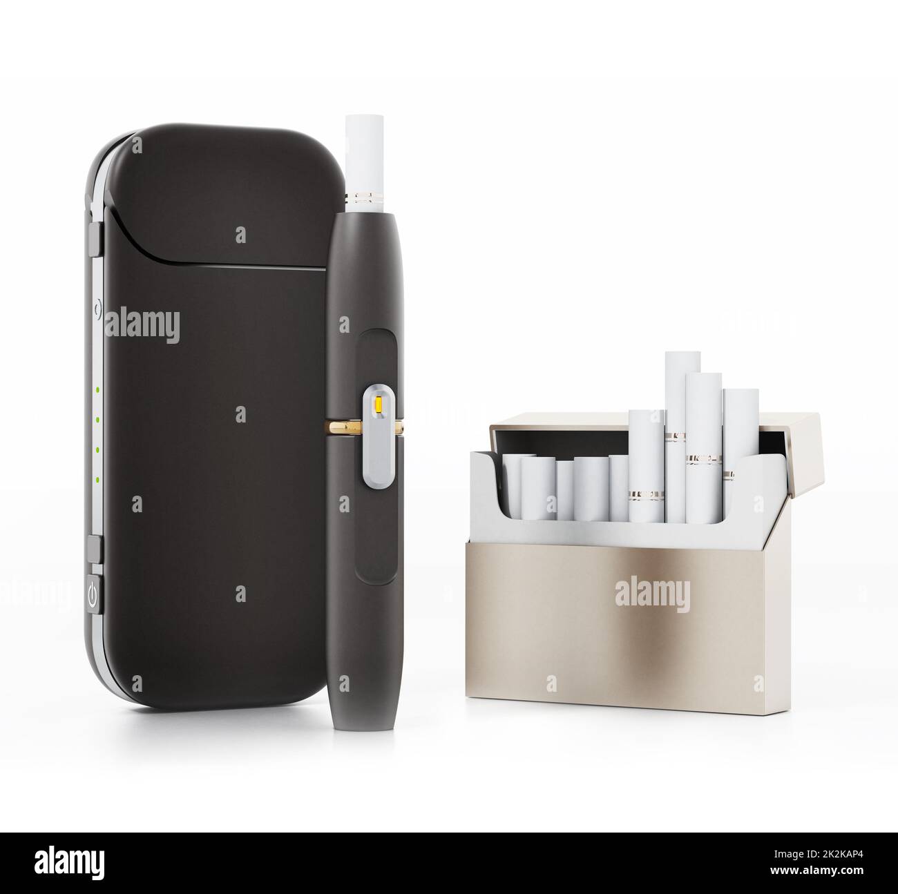 Electronic cigarette set isolated on white background. 3D illustration ...