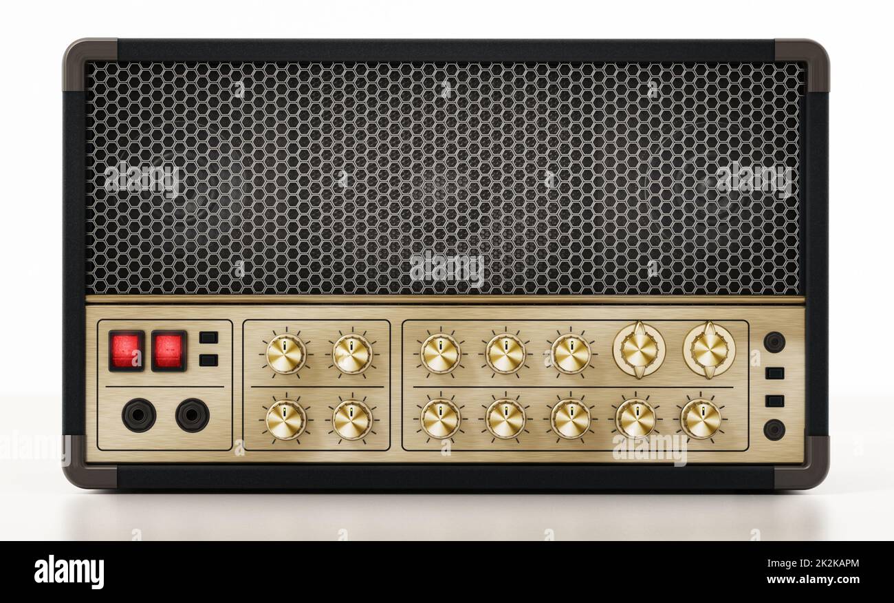 Generic guitar amplifier isolated on white background. 3D illustration ...