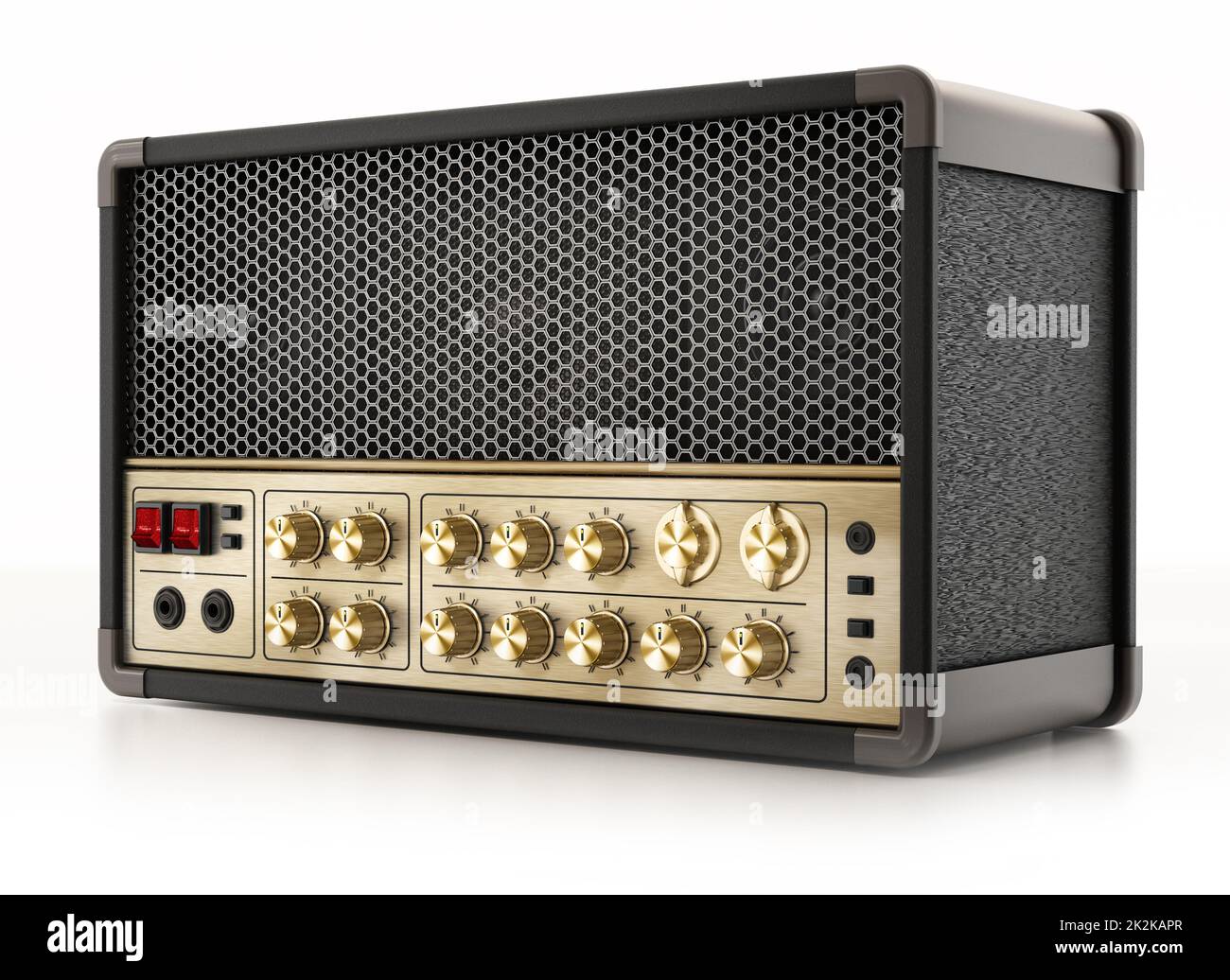 Generic guitar amplifier isolated on white background. 3D illustration ...