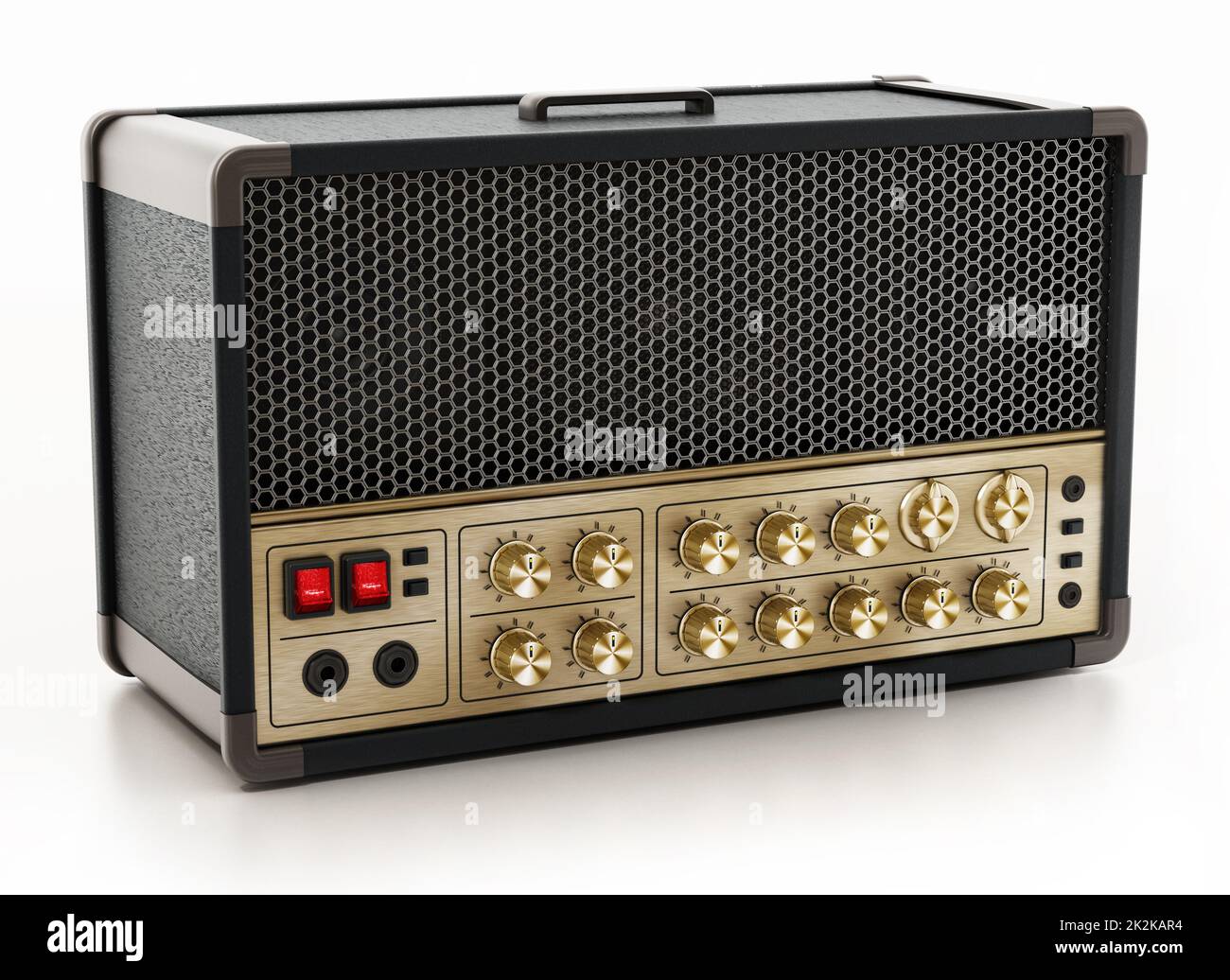 Generic guitar amplifier isolated on white background. 3D illustration ...