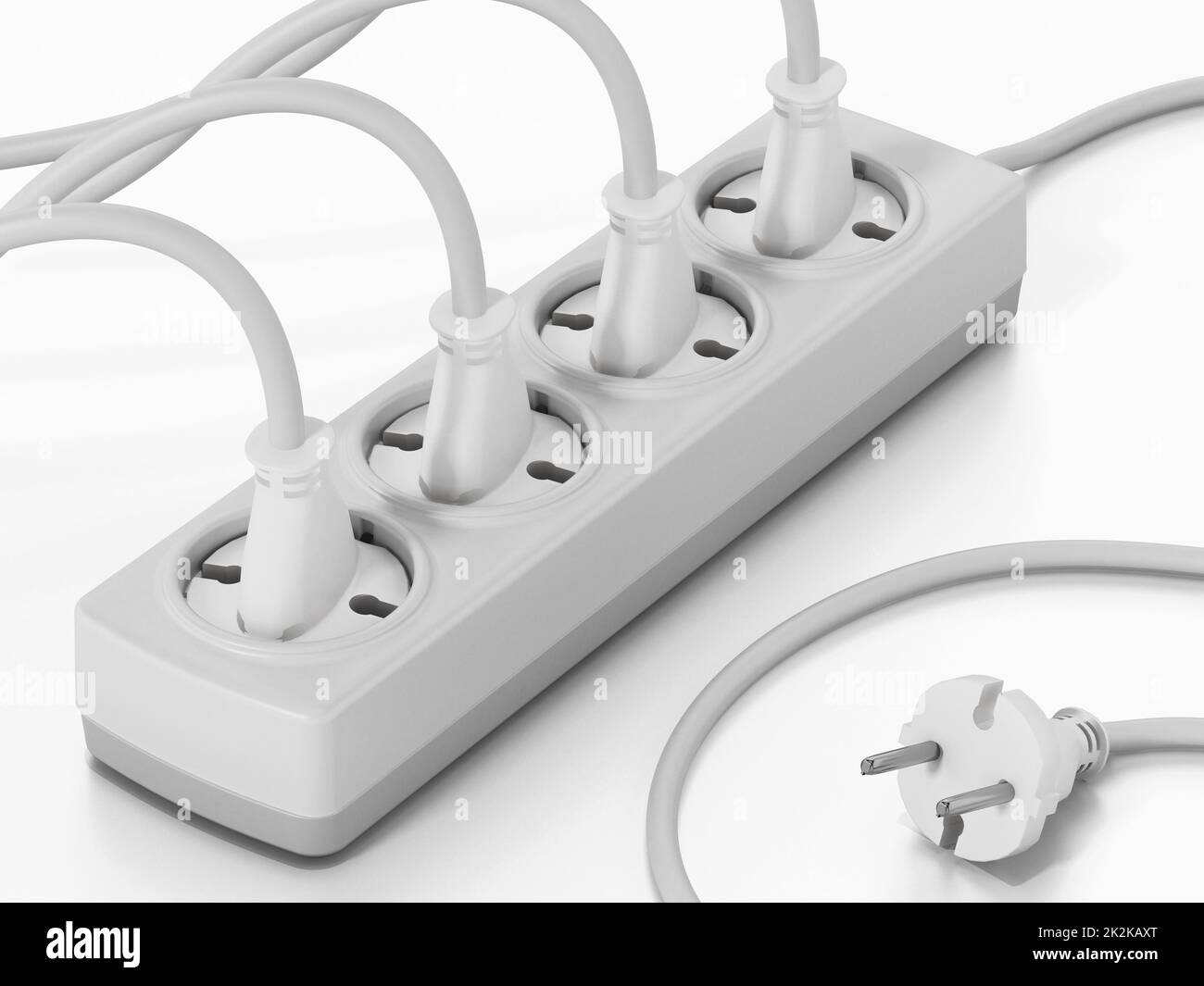 Electric plug isolated on white background. 3D illustration Stock Photo ...