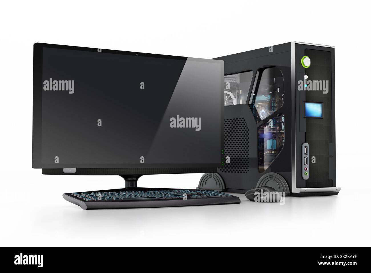 Modern PC isolated on white background. 3D illustration Stock Photo - Alamy