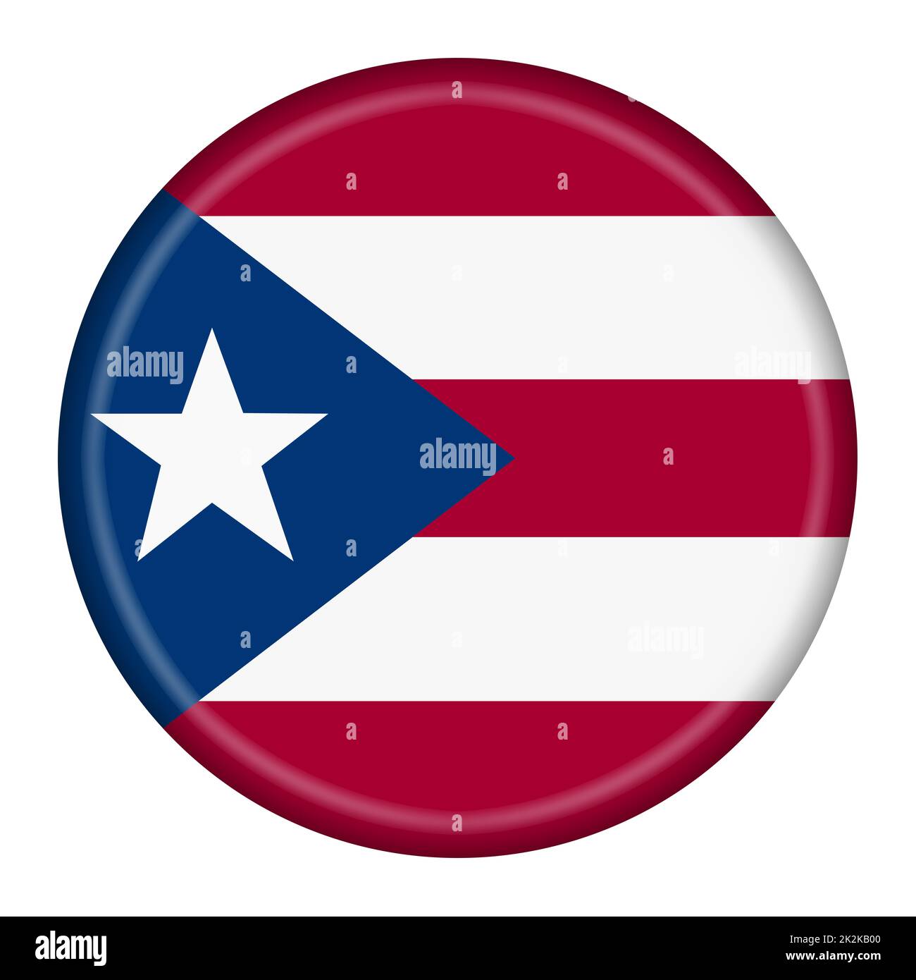 Puerto Rico flag button 3d illustration with clipping path Stock Photo - Alamy