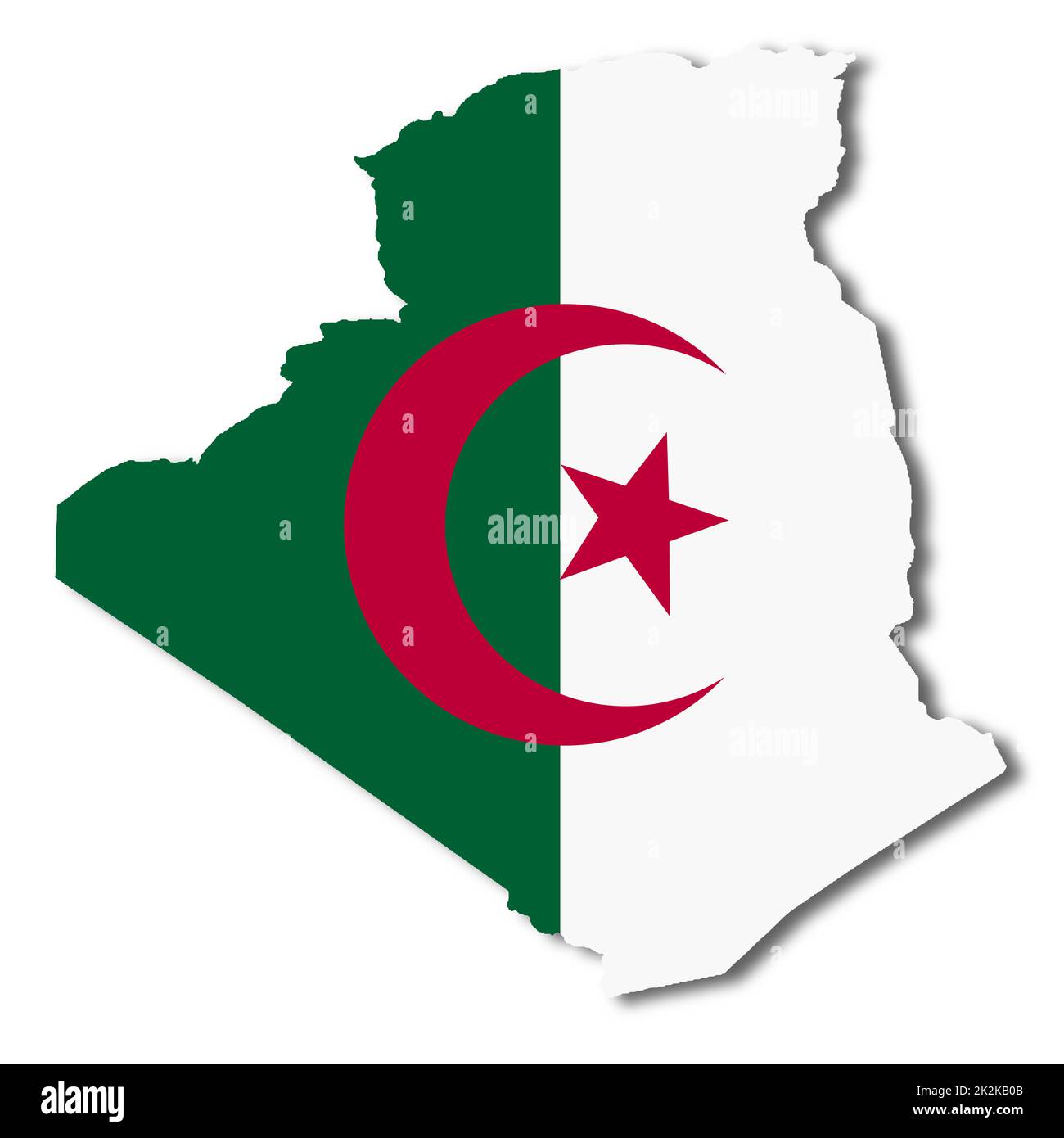 Algeria map on white background 3d illustration with clipping path ...