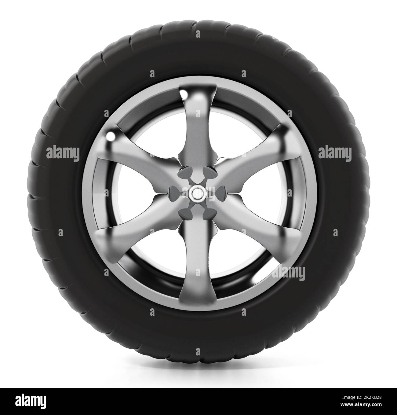 Tyre and wheel isolated on white background. 3D illustration Stock ...