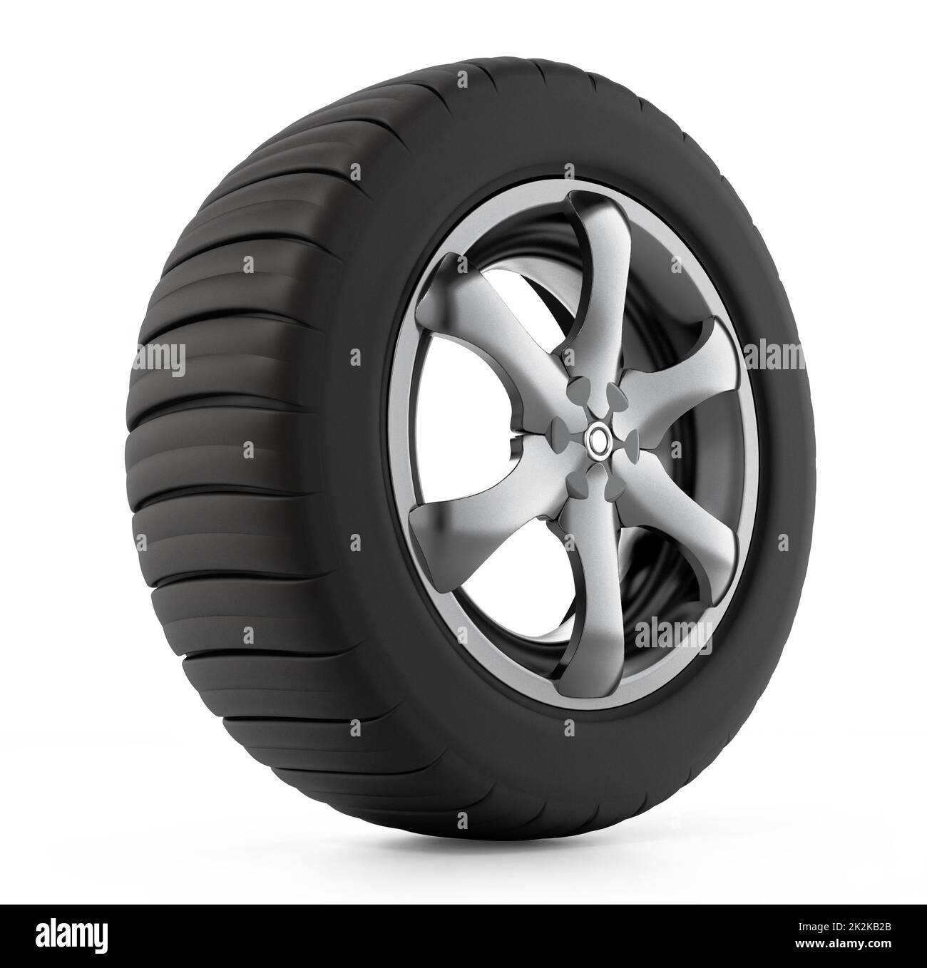 Tyre and wheel isolated on white background. 3D illustration Stock ...