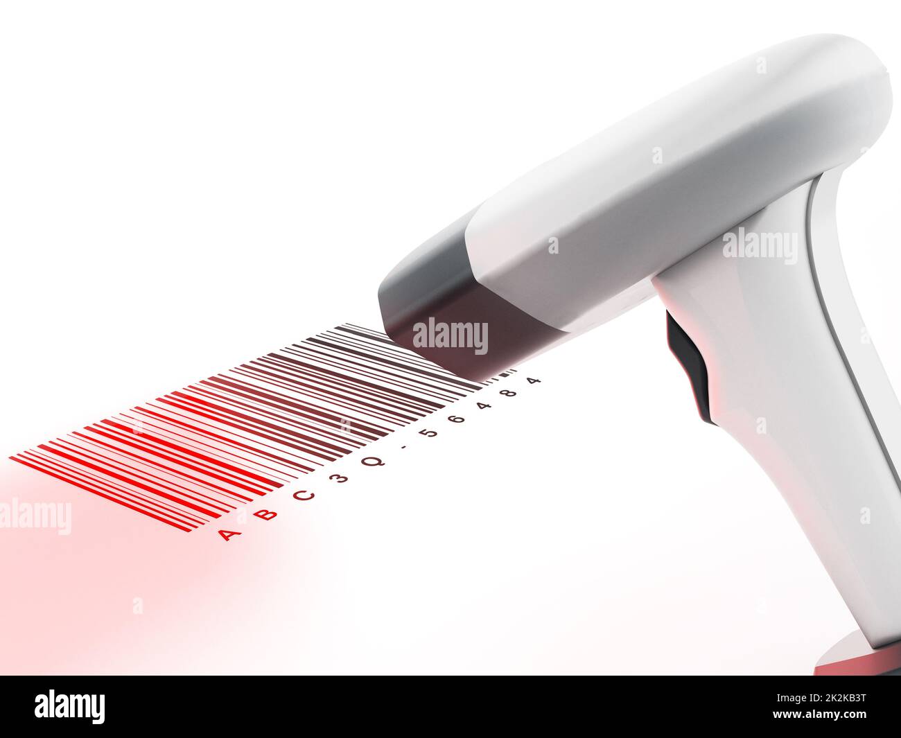 Generic barcode scanner scanning a barcode. 3D illustration Stock Photo ...