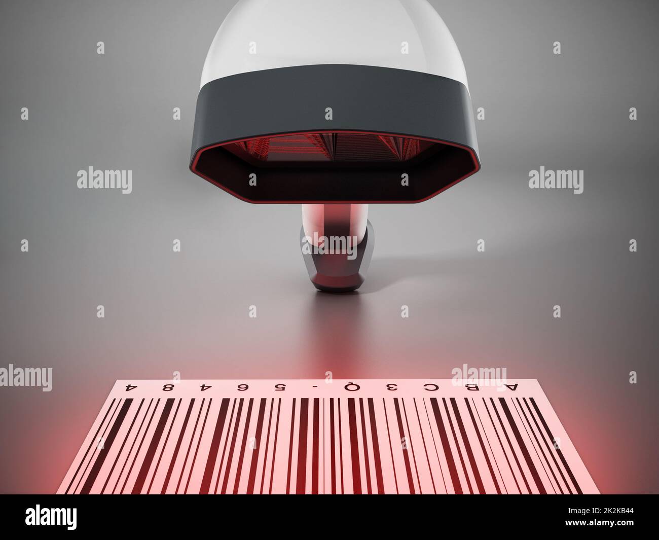 Generic barcode scanner scanning a barcode. 3D illustration Stock Photo ...