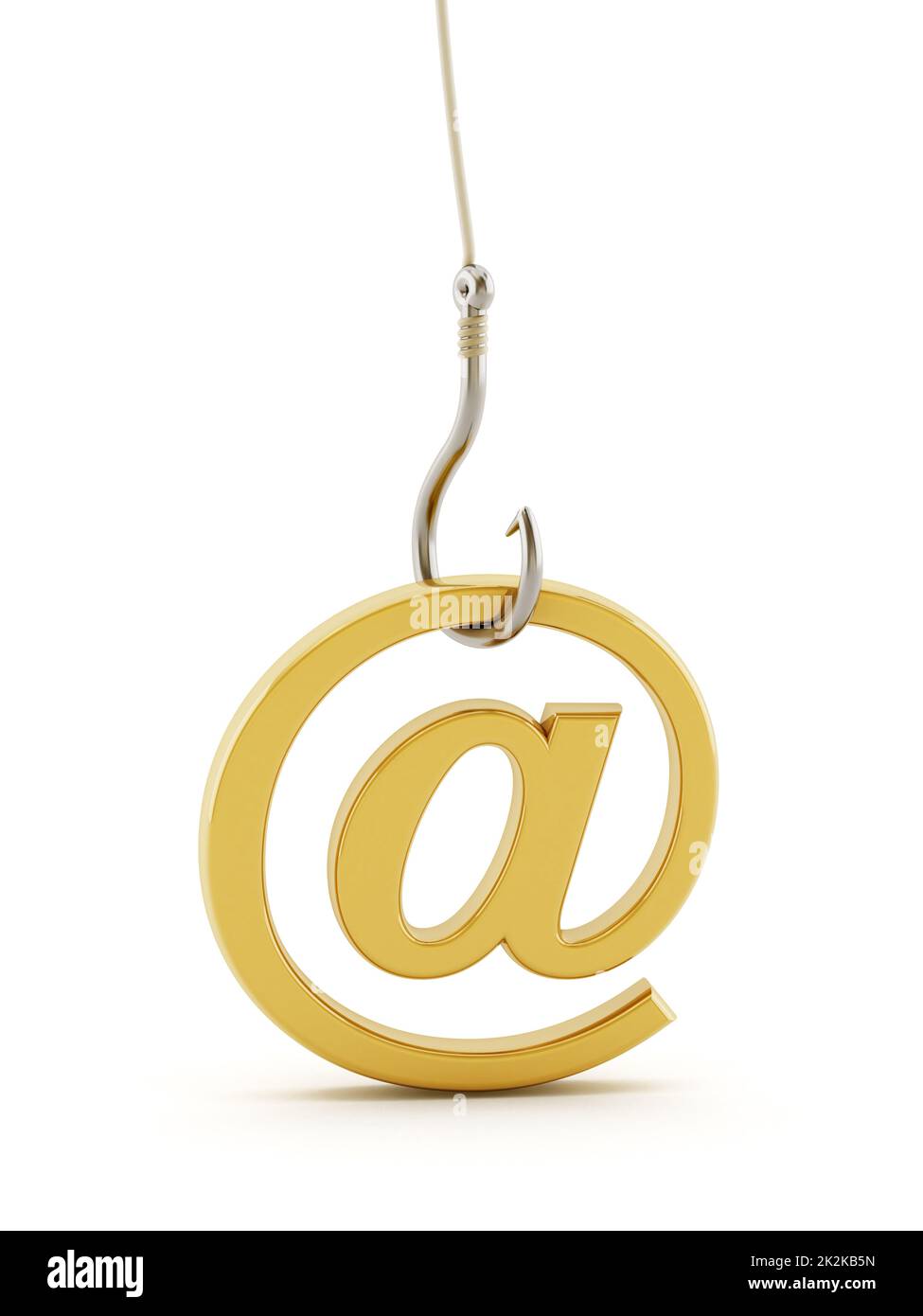 Fishing hook pulling at sign. 3D illustration Stock Photo - Alamy