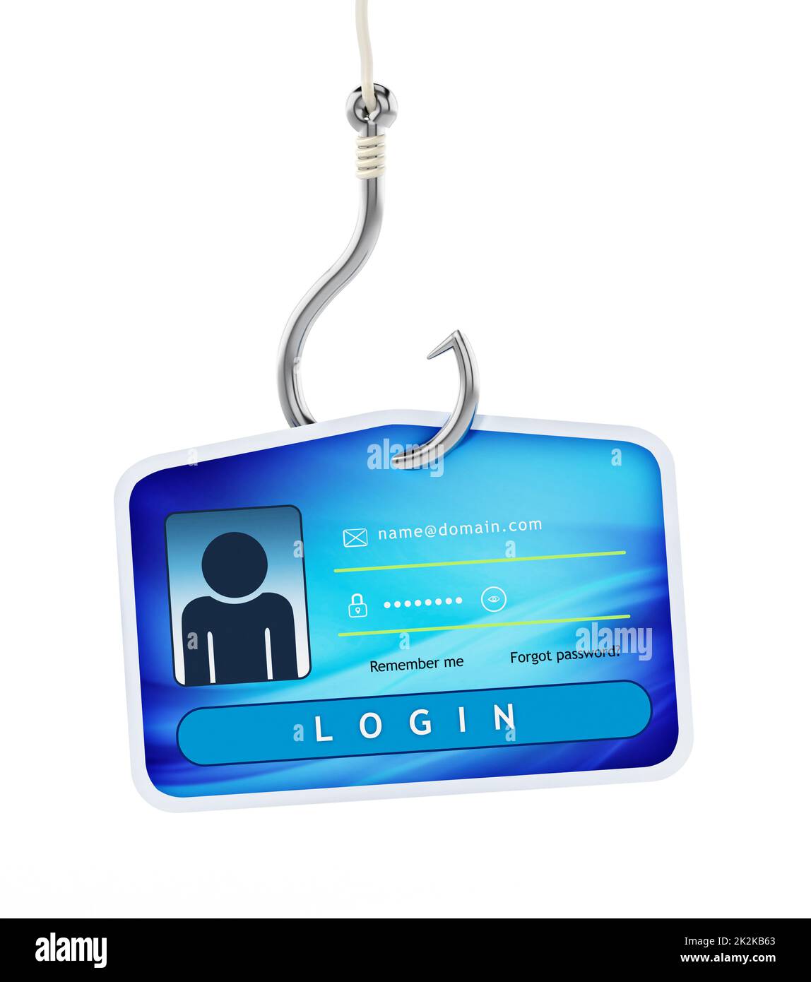 Hook on ID card with login credentials. 3D illustration Stock Photo - Alamy