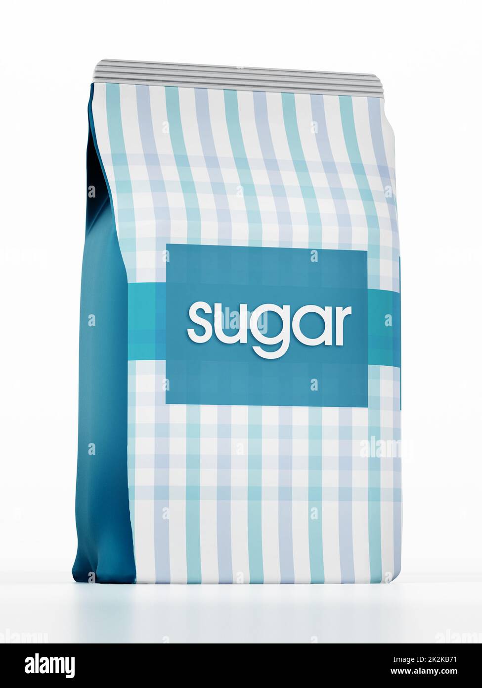 Granulated sugar package isolated on white background. 3D illustration ...