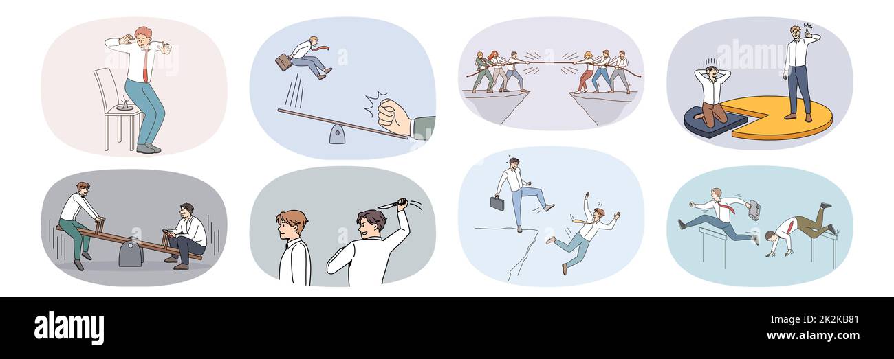 Collection of businesspeople have work competition Stock Photo - Alamy