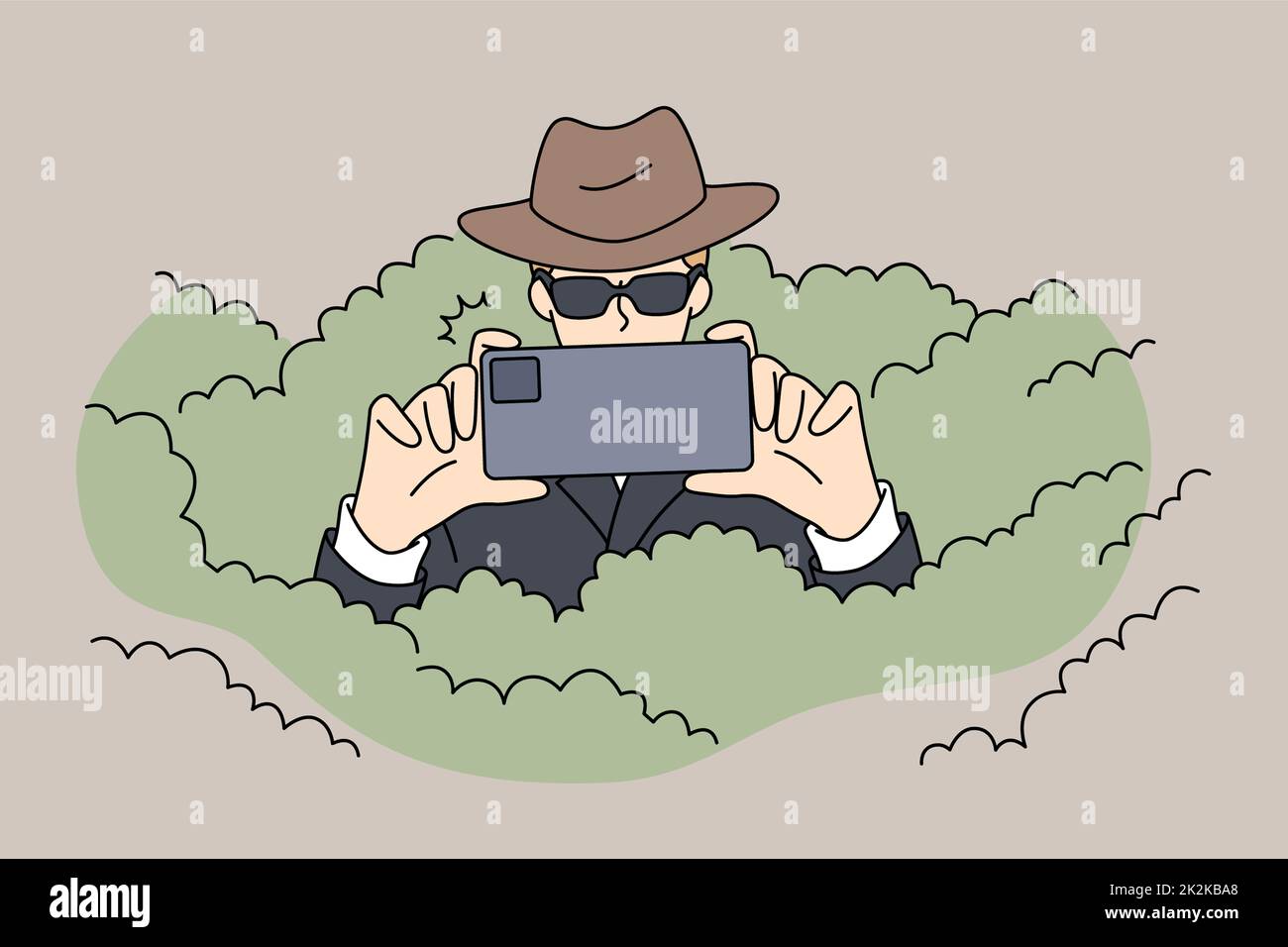 Man spying bushes hi-res stock photography and images - Alamy