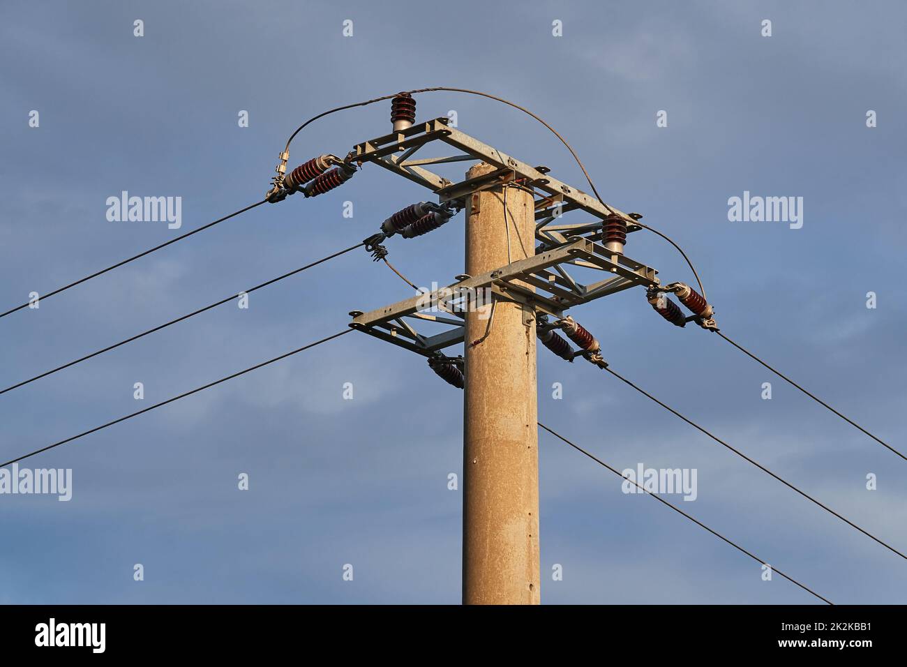 Electric line column Stock Photo - Alamy