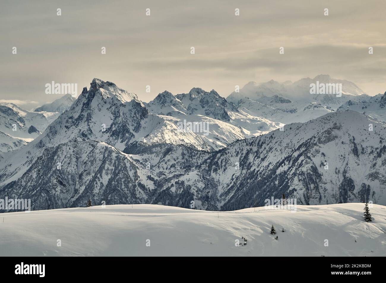 Scenic view snowy mountains ski slope hi-res stock photography and ...