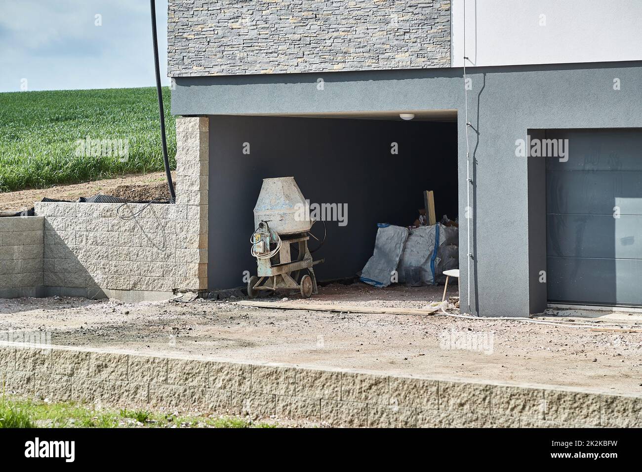Concrete Mixer in a Garage Stock Photo - Alamy