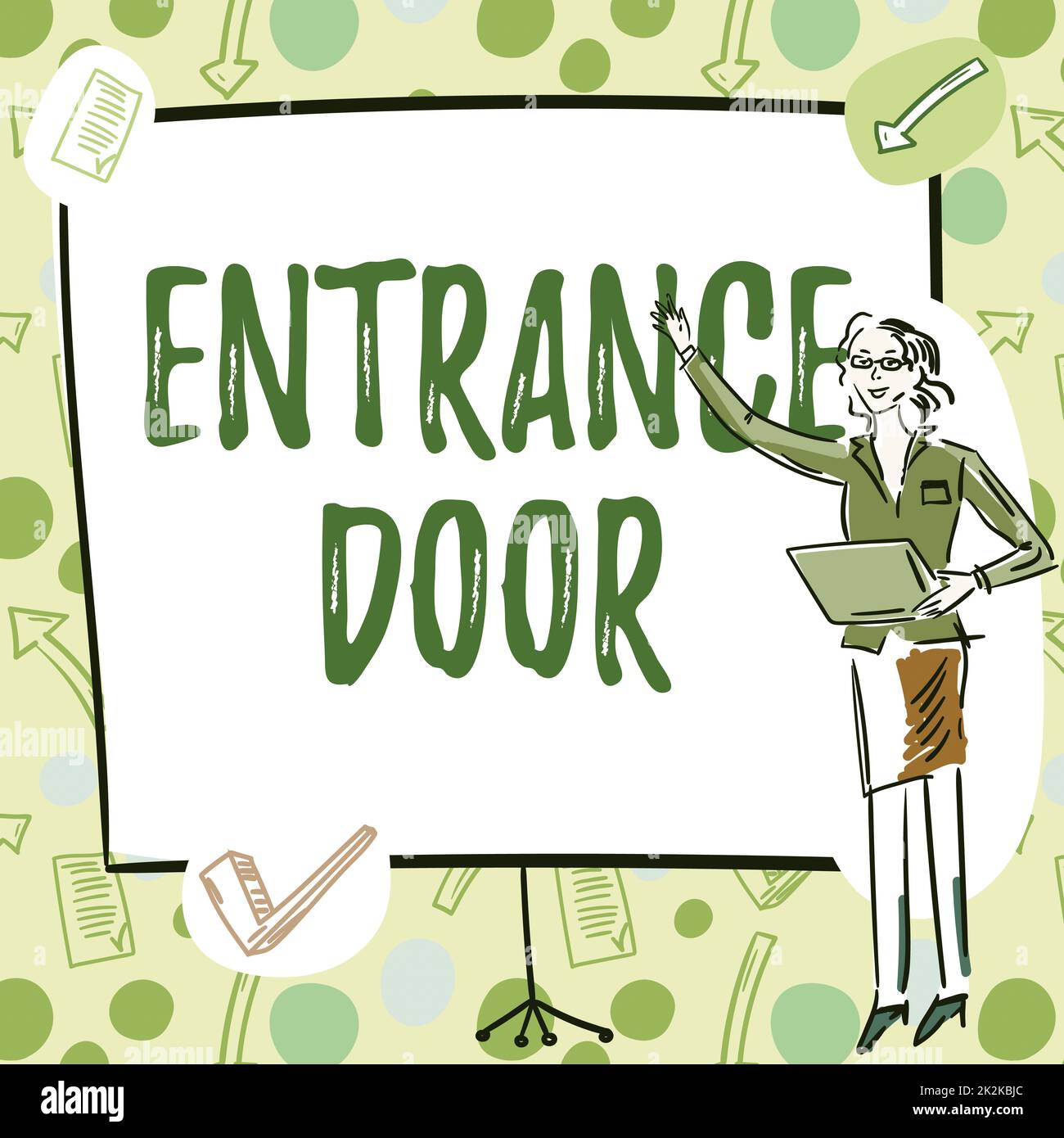 Writing displaying text Entrance Door. Internet Concept Way in Doorway ...