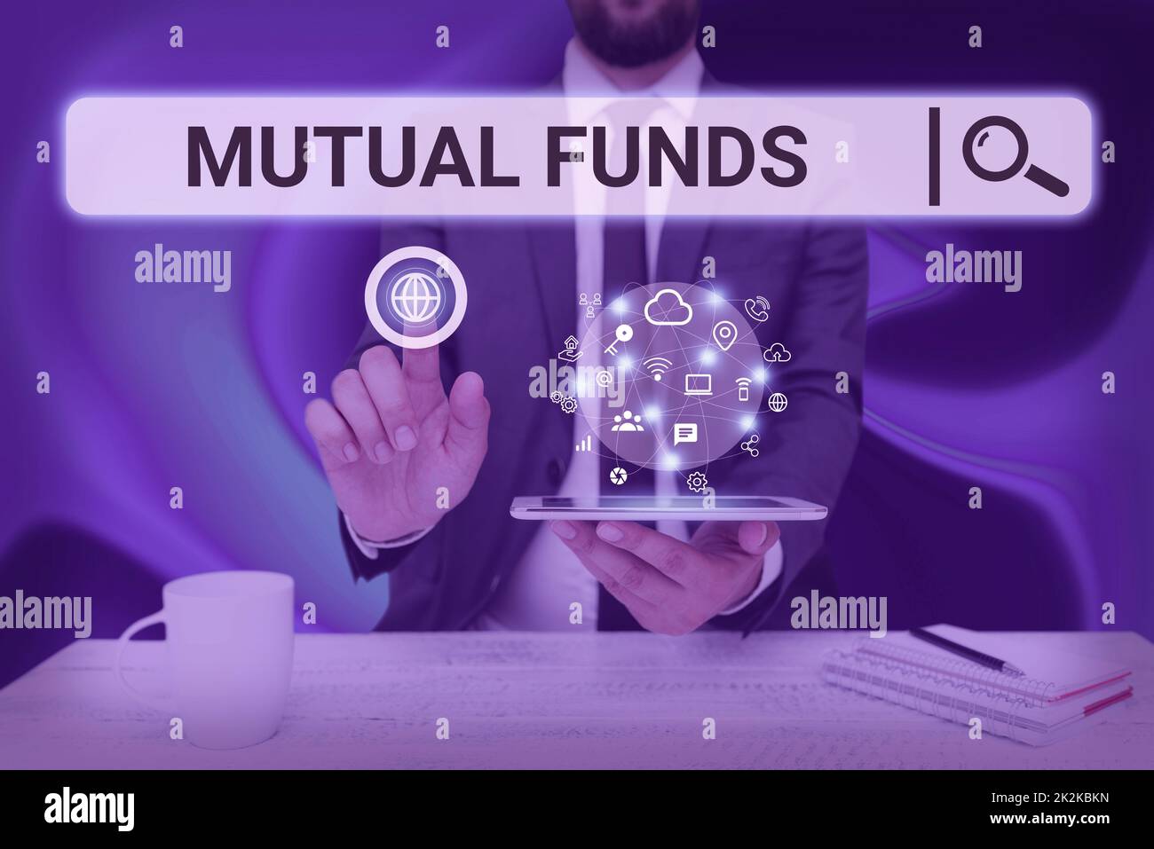 Conceptual display Mutual Funds. Business idea An investment program ...