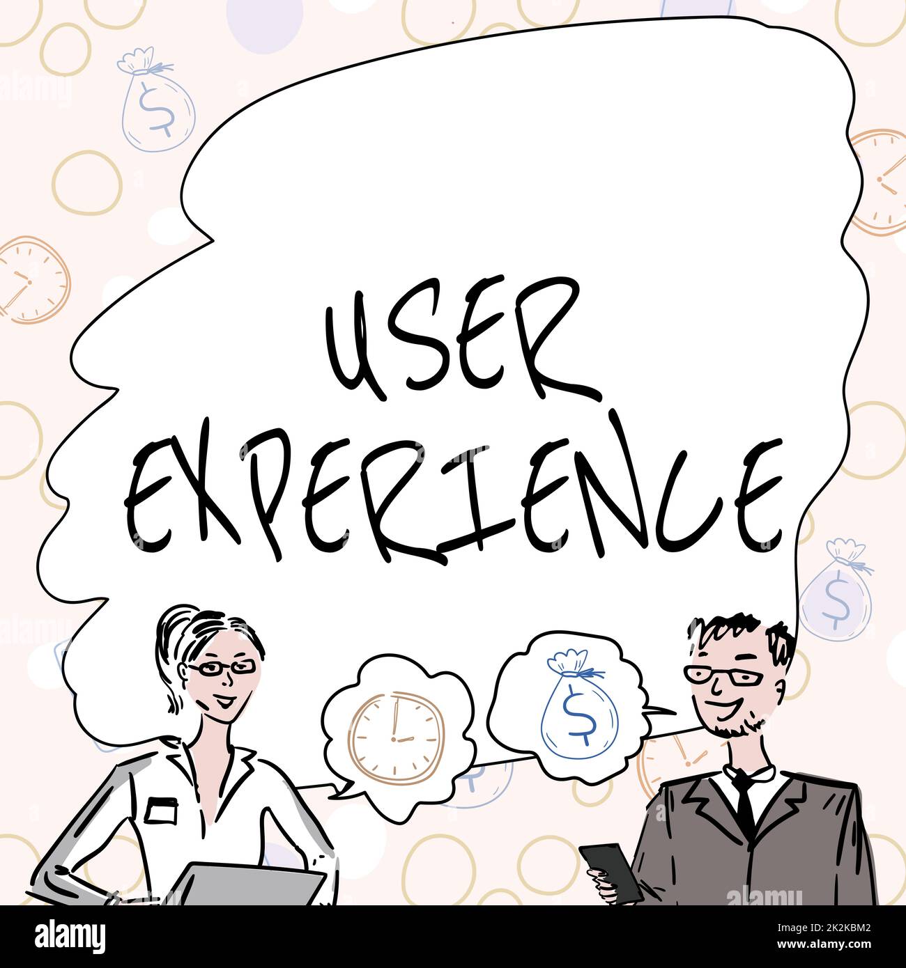 Sign displaying User Experience. Concept meaning using website especially in terms how pleasing ...