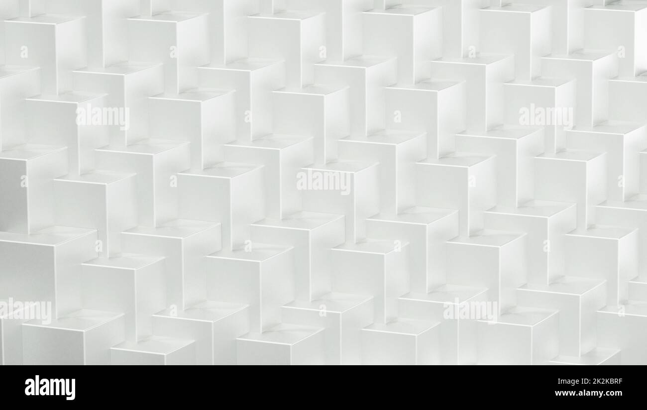 White abstract cubes background. Repeating pattern. 3D illustration ...
