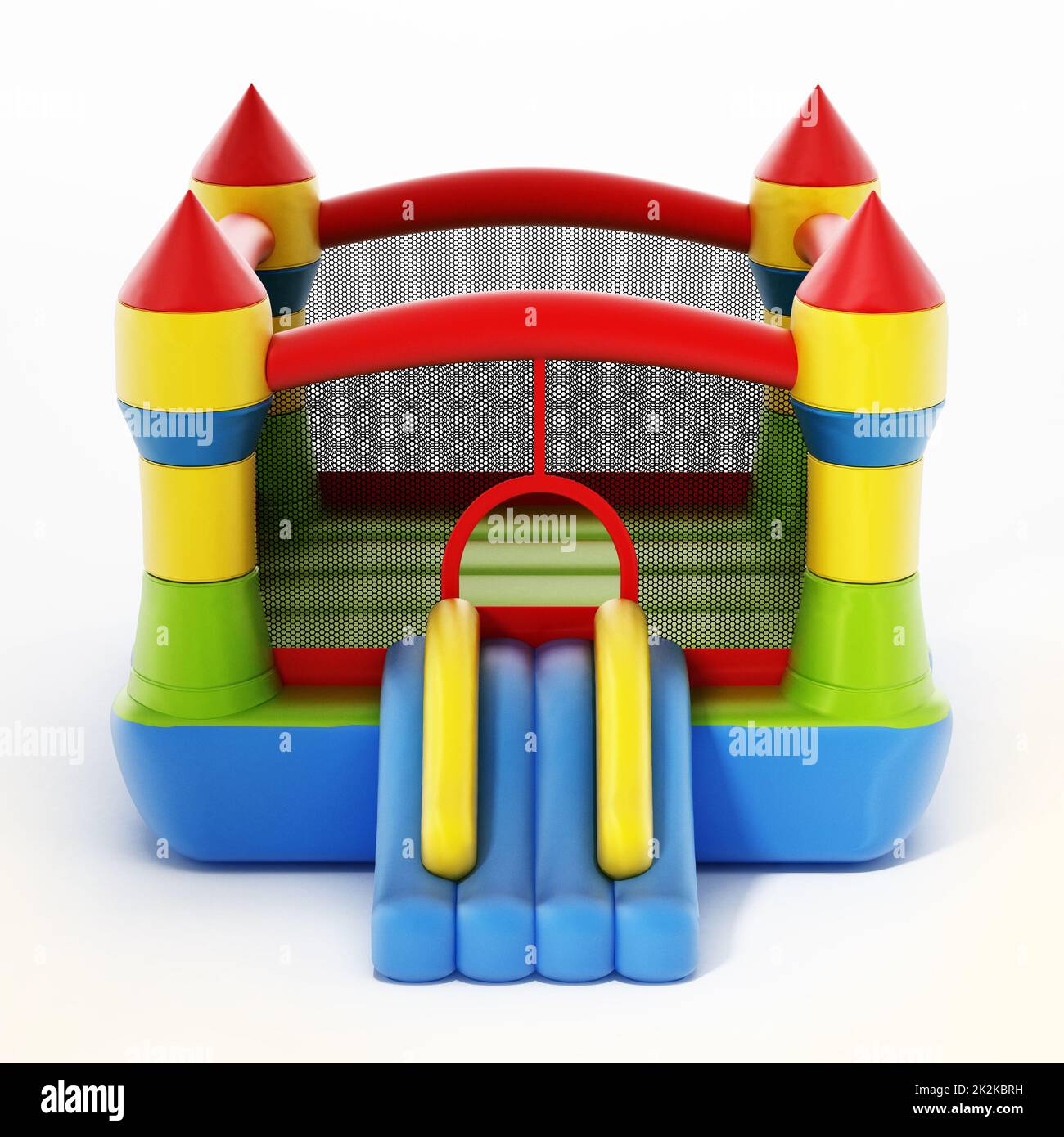 Bounce house isolated on white background. 3D illustration Stock Photo ...