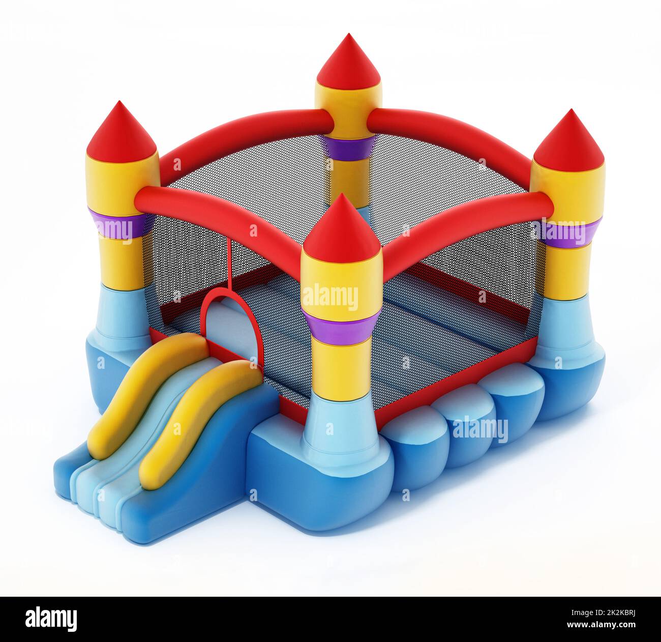 Bounce house isolated on white background. 3D illustration Stock Photo ...