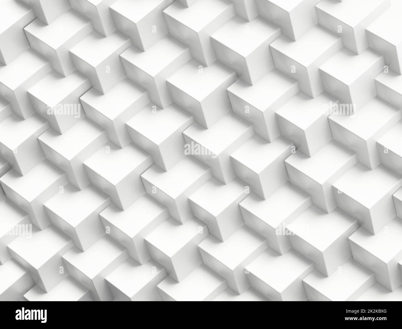 White abstract cubes background. Repeating pattern. 3D illustration ...