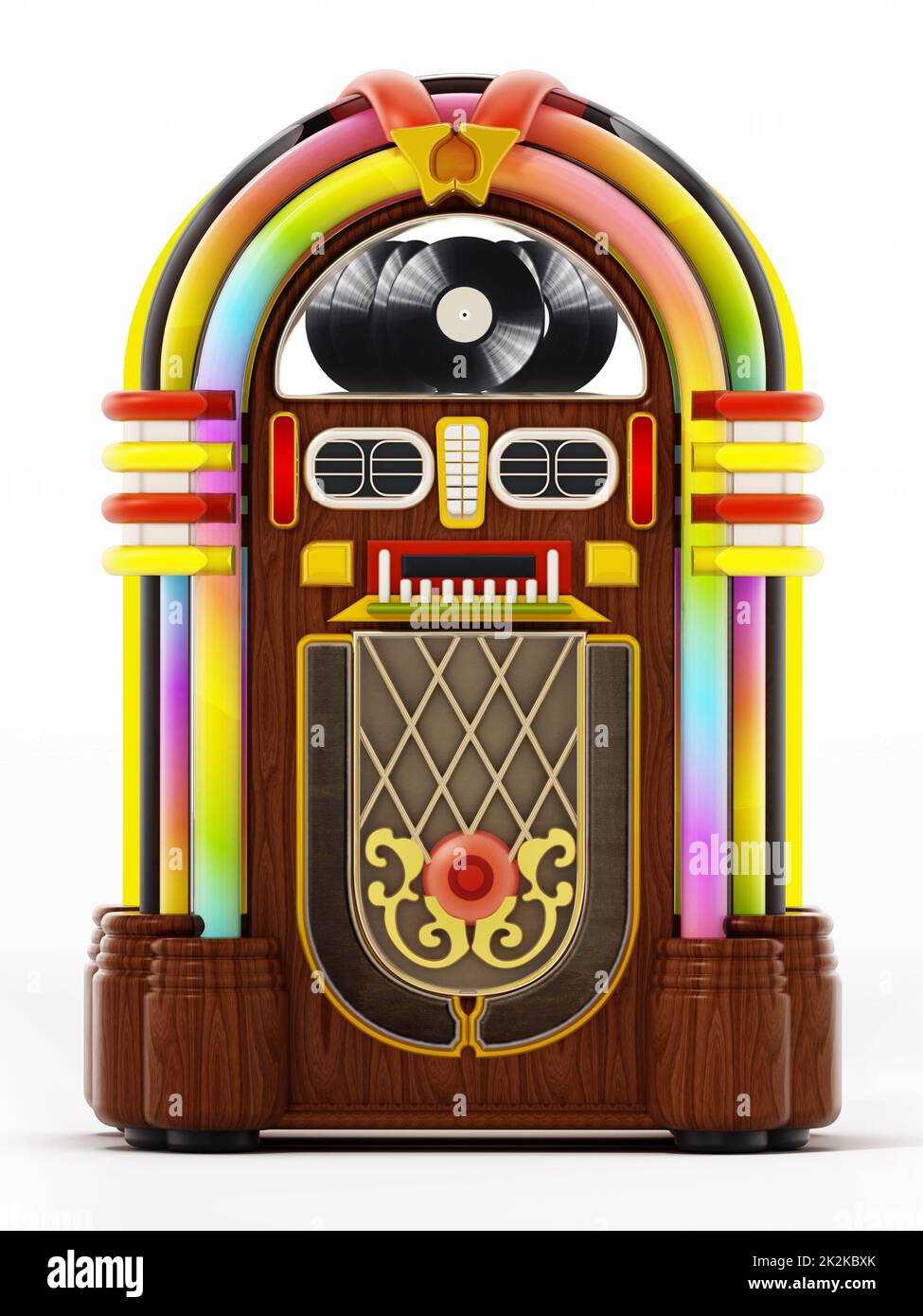 Jukebox isolated on white background. 3D illustration Stock Photo - Alamy