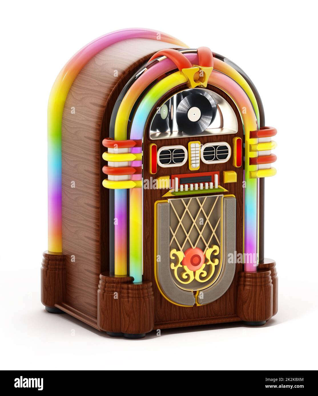 Jukebox isolated on white background. 3D illustration Stock Photo - Alamy