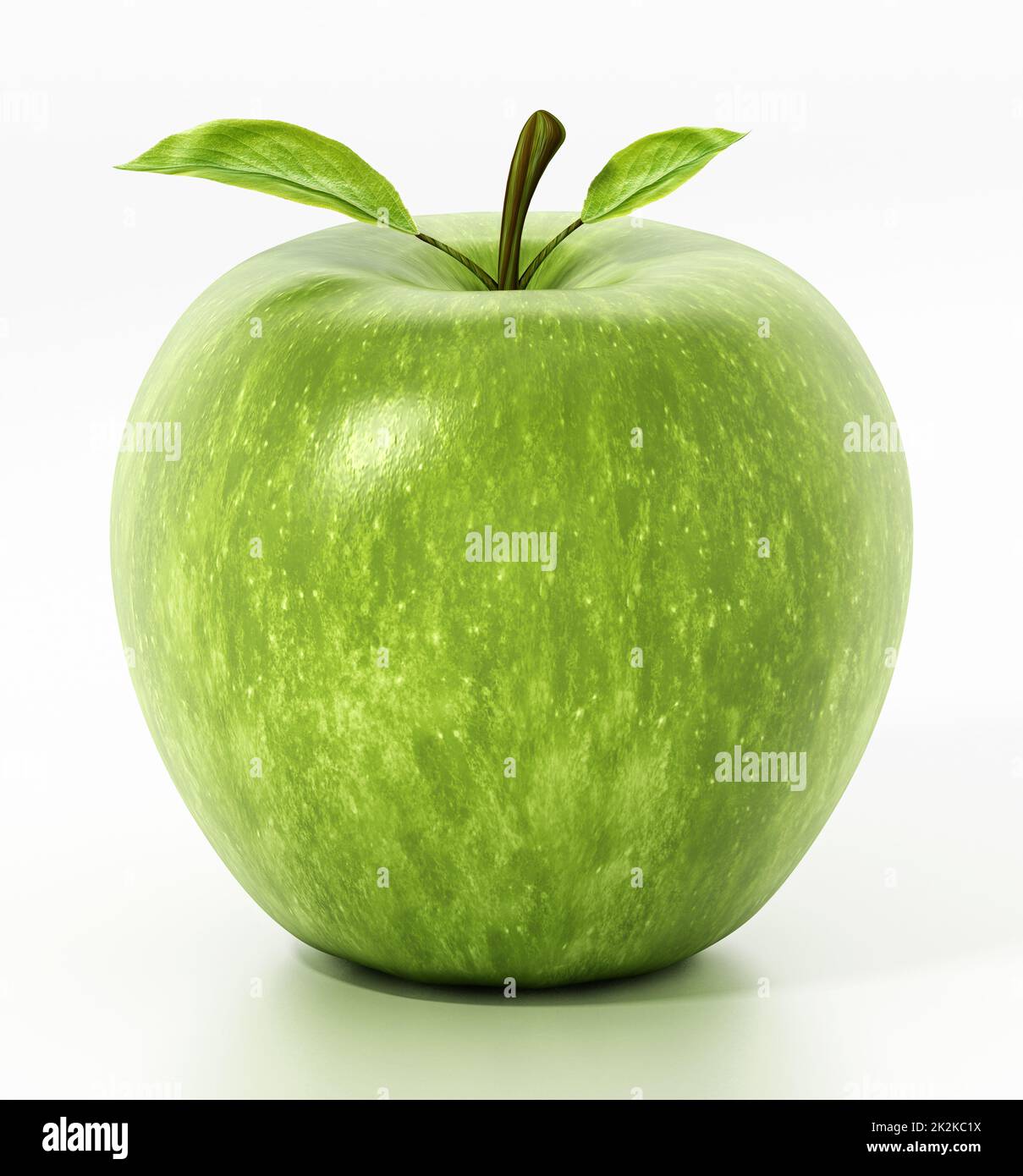 Fresh green apple isolated on white background. 3D illustration Stock ...